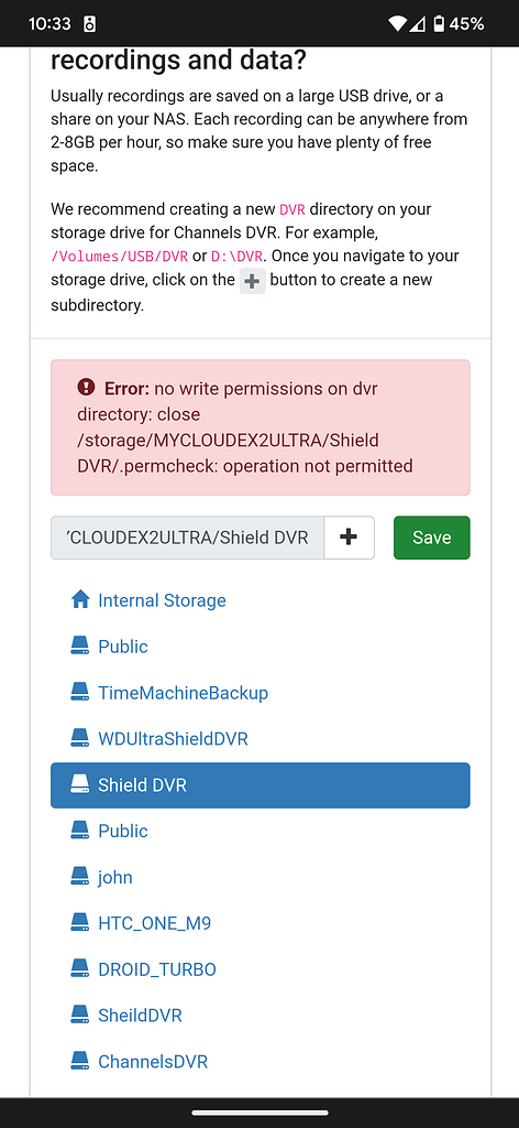 Reconnecting new NAS - Channels DVR Server - Channels Community