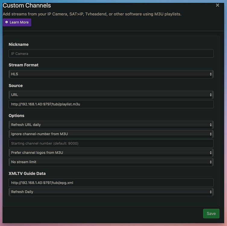 Issue adding custom channel with the Tubi docker container - Custom Channels - Channels Community
