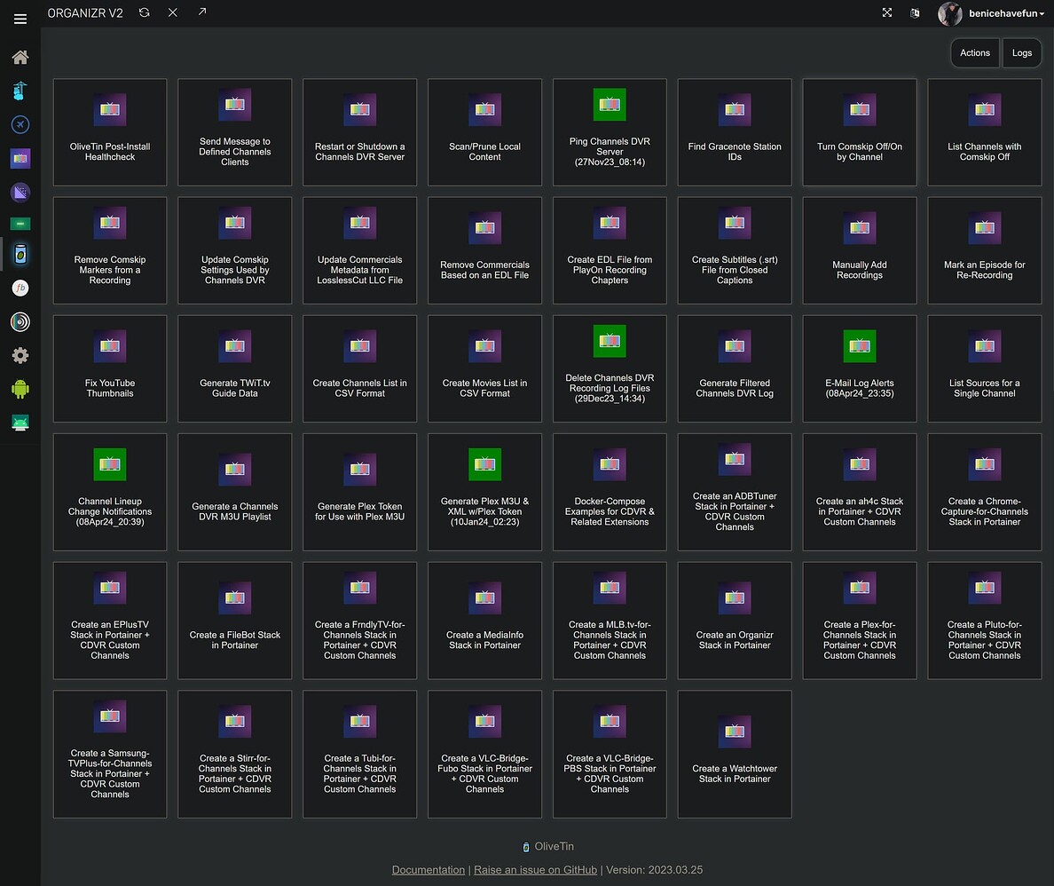 OliveTin for Channels: An Interface for Misc Channels DVR Scripts & Tricks - Playground ...