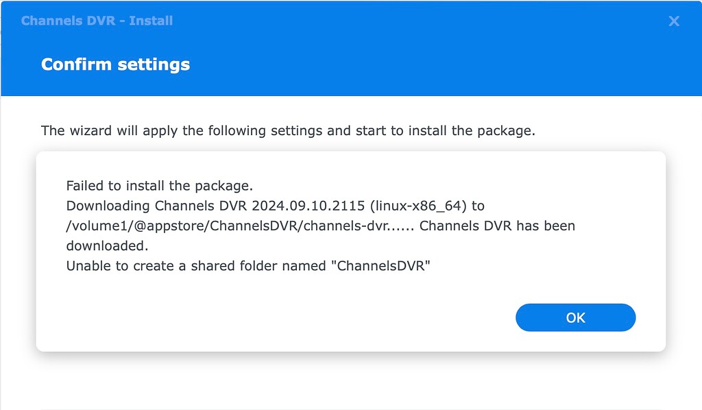 Synology DSM 7 package won't install - Channels DVR Server - Channels ...