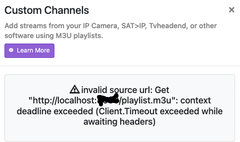 Tablo Custom Channels Error - Custom Channels - Channels Community
